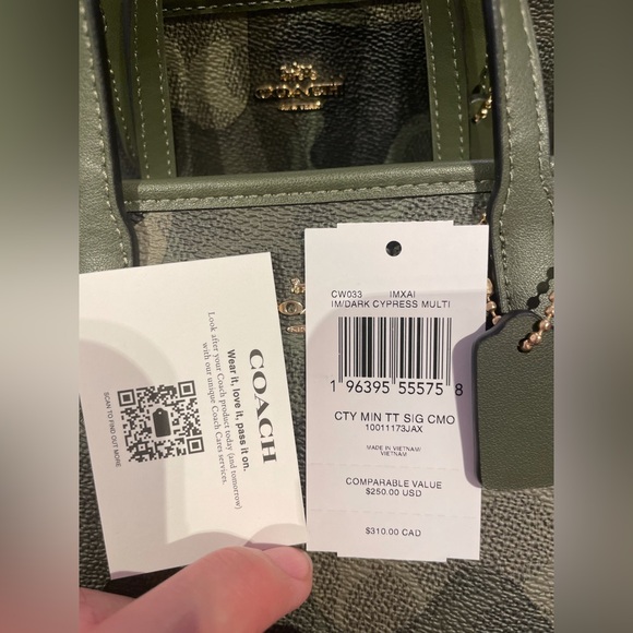 Coach | Bags | Nwtcoach City Mini Tote Bag In Signature Camo Print ...